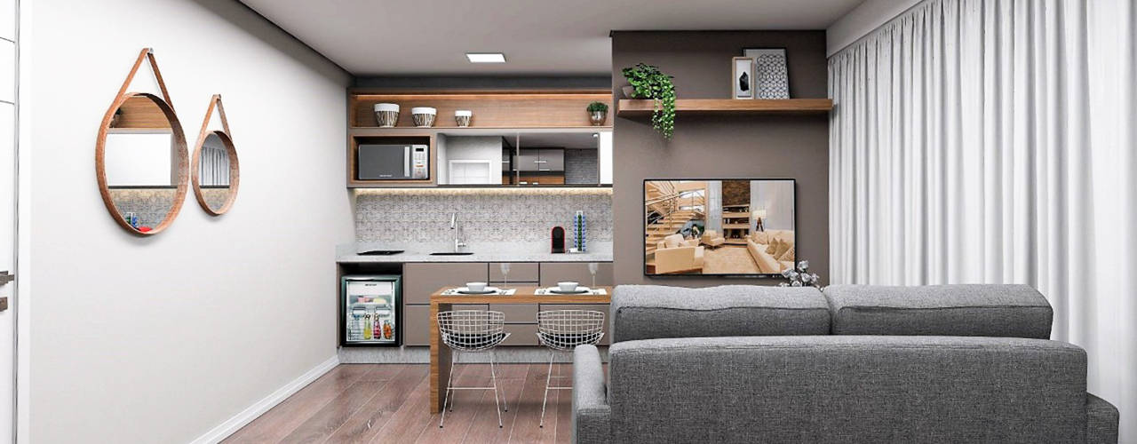 Projeto de Decoração de Studio Moderno e Prático em Curitiba | homify