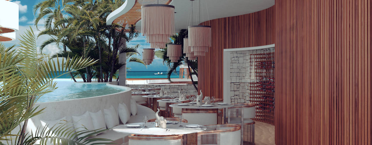 Excepcional diseño de hotel-boutique en Tulum con estilo mid-century y ...