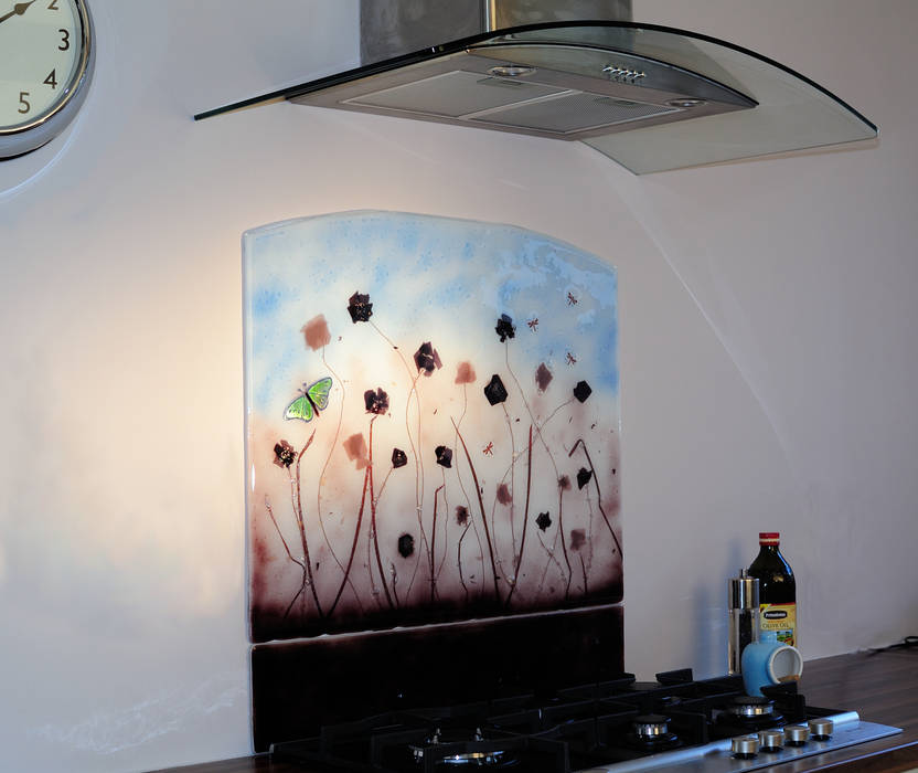 Field of flowers glass splashback: eclectic by glassification, eclectic ...