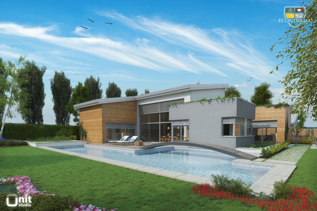 Rendering villa con piscina | homify