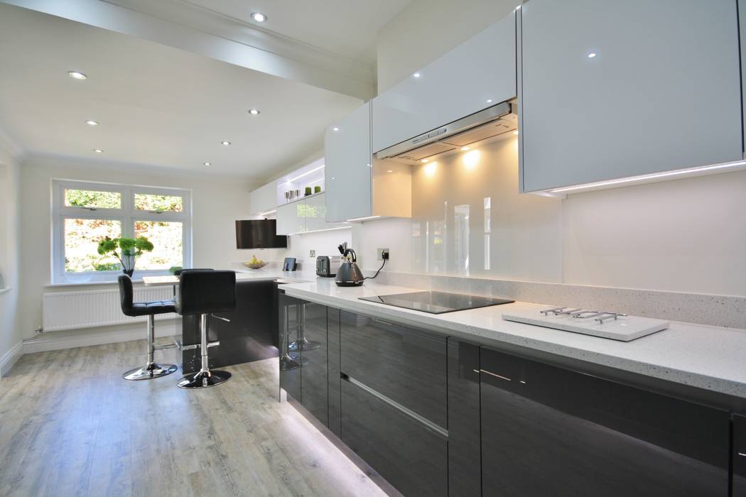 Two tone gloss acrylic kitchen design | homify