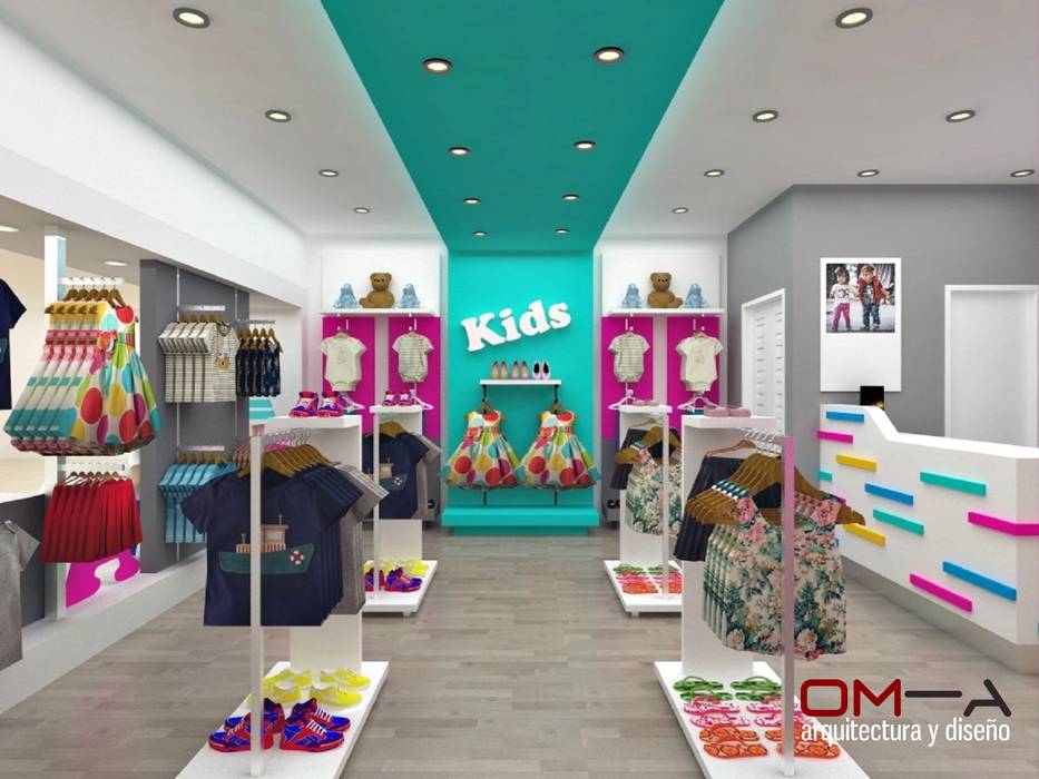 Diseño interior de tienda de ropa para niños, om-a arquitectura y diseño | homify
