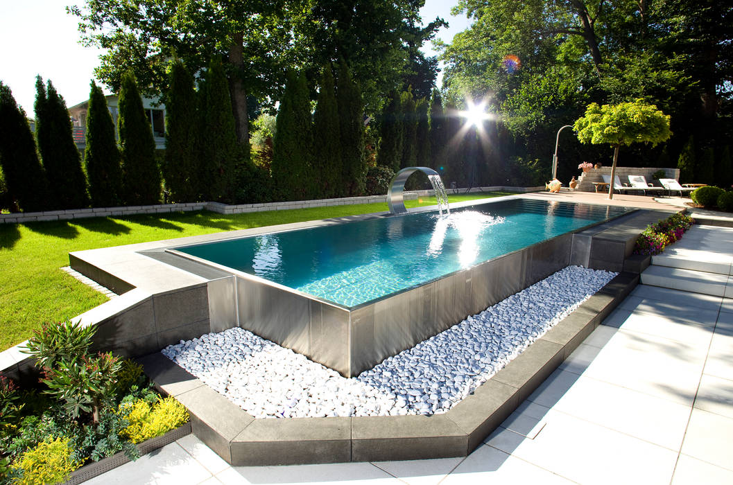 Berndorf bäderbau stainless steel private pool (bavaria, germany) | homify