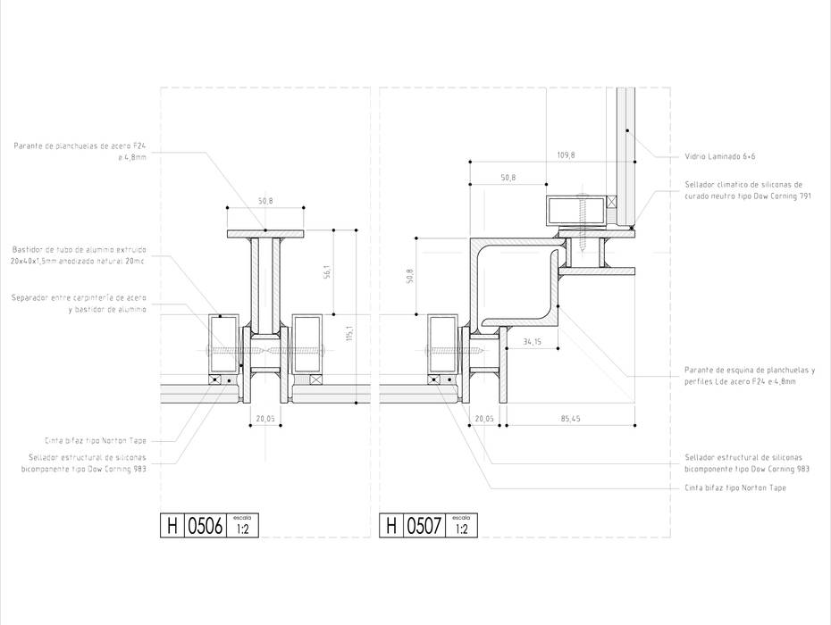 Carpintería de perfiles laminados – detalle en planta | homify