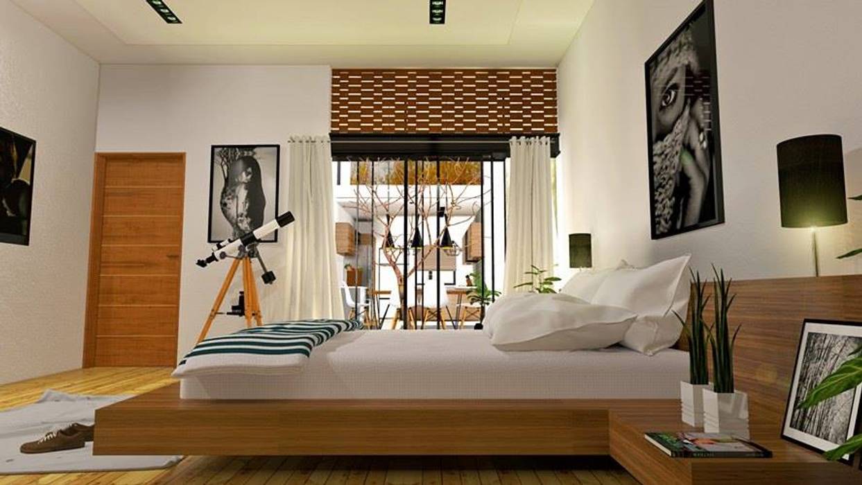 Recamara alan rangel arquitecto dormitorios modernos ladrillos blanco ...