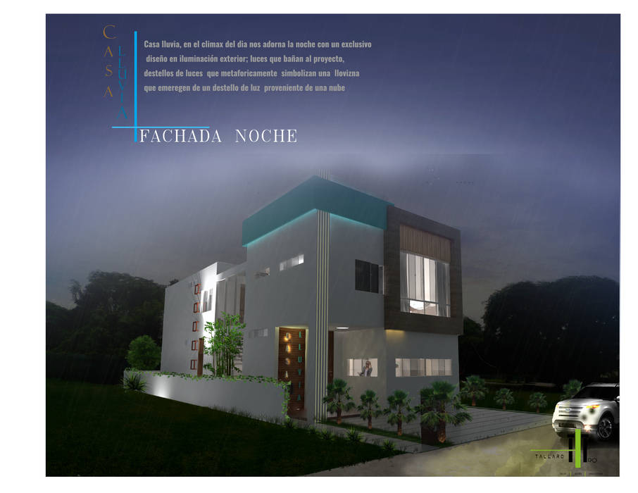 Render fachada noche | homify