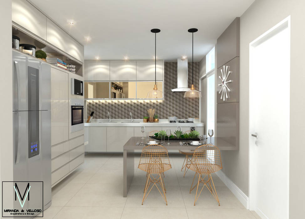 Cozinha clean, miranda & velloso arquitetura e design | homify