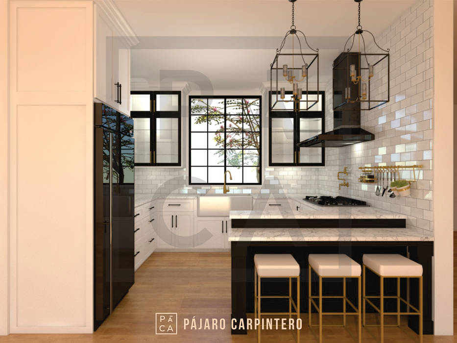 Cocina clásica black&white, pájaro carpintero | homify