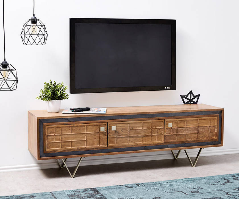 Designer-lowboard stonegrace 147 cm akazie natur 3 türen | homify