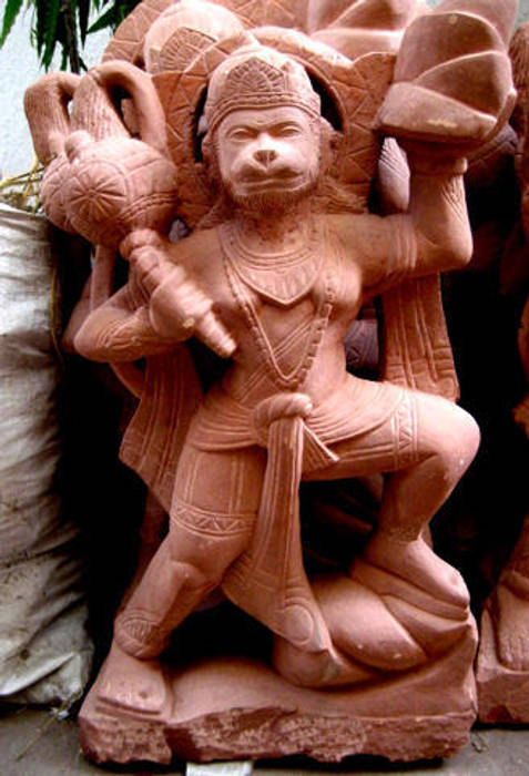 Red stone hanuman ji statue | homify