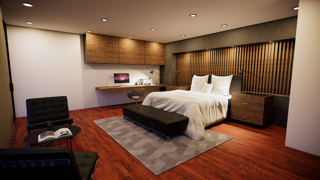 Render 2 diseño de recama principal | homify