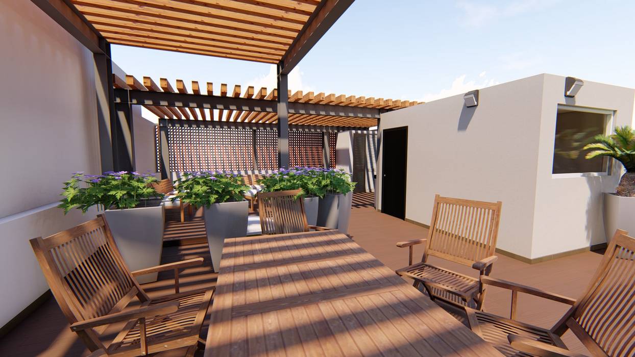 Render de paseo del parque pergola | homify