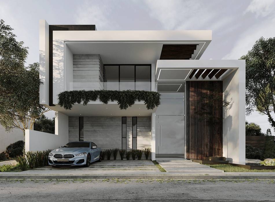 Residencia de lujo con balcón en recámara principal y entrada de ...