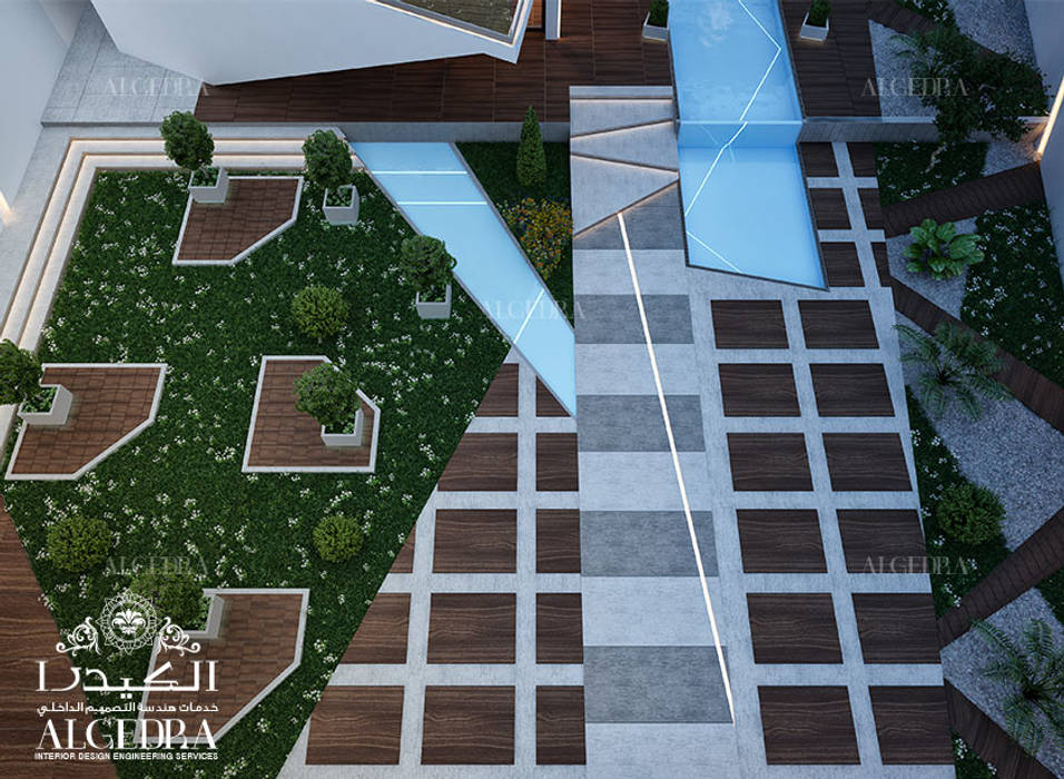 Modern villa entrance pathway and landscape | homify