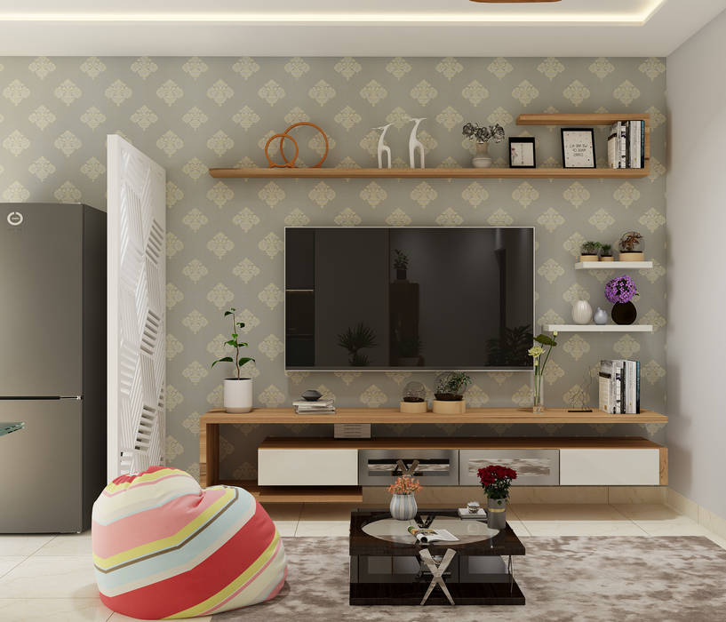 Tv unit with partition for dining. | homify