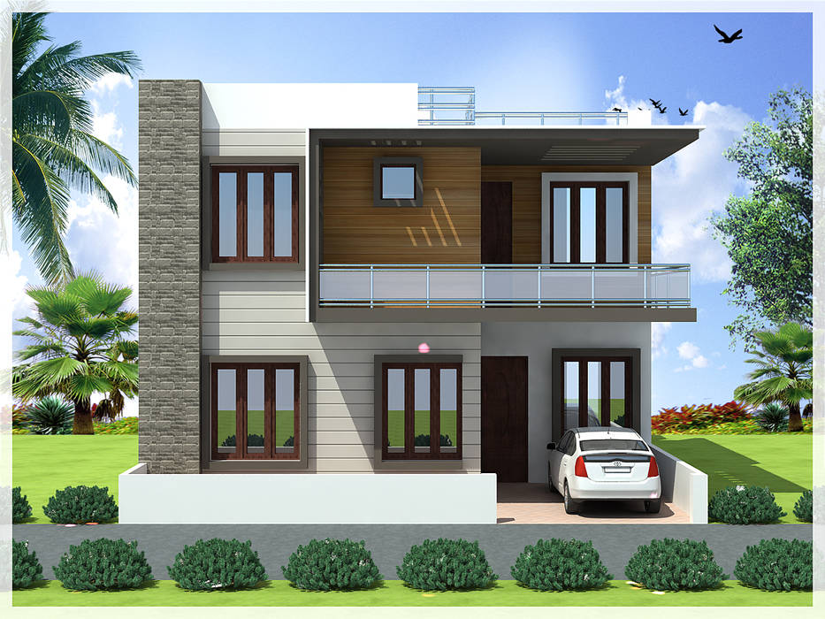 Modern duplex house plan in 30x40 sq ft plot size | homify