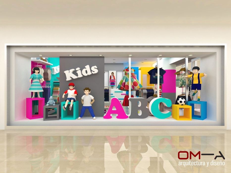 Diseño interior de tienda de ropa para niños om-a arquitectura y diseño ...