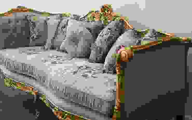 JULIETTE Louis XV French Country Silk Tiffany Blue Floral Sofa Couch by ...