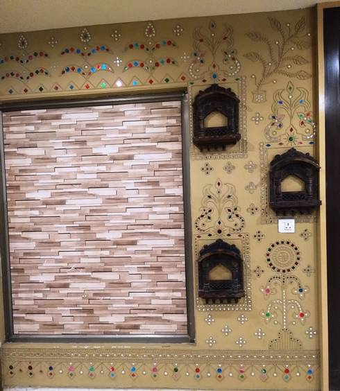 mud mirror work Mud And Mirror Wall Art, Lippan Work Wall Art, Mud Work ...