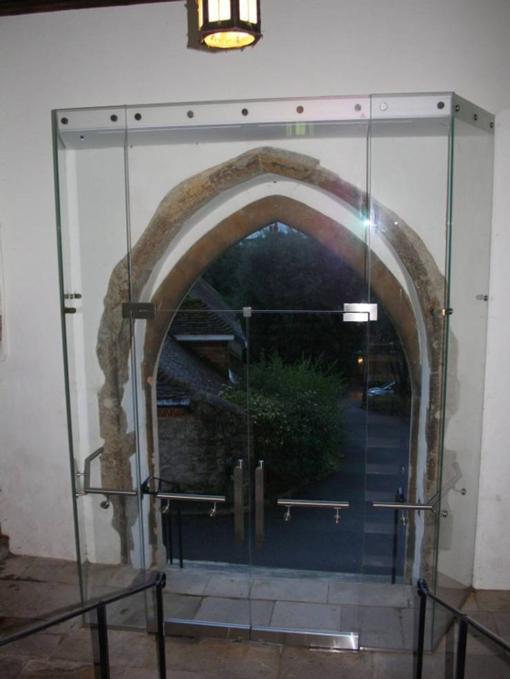 Structural glass lobby in 900 year old church by Ion Glass | homify