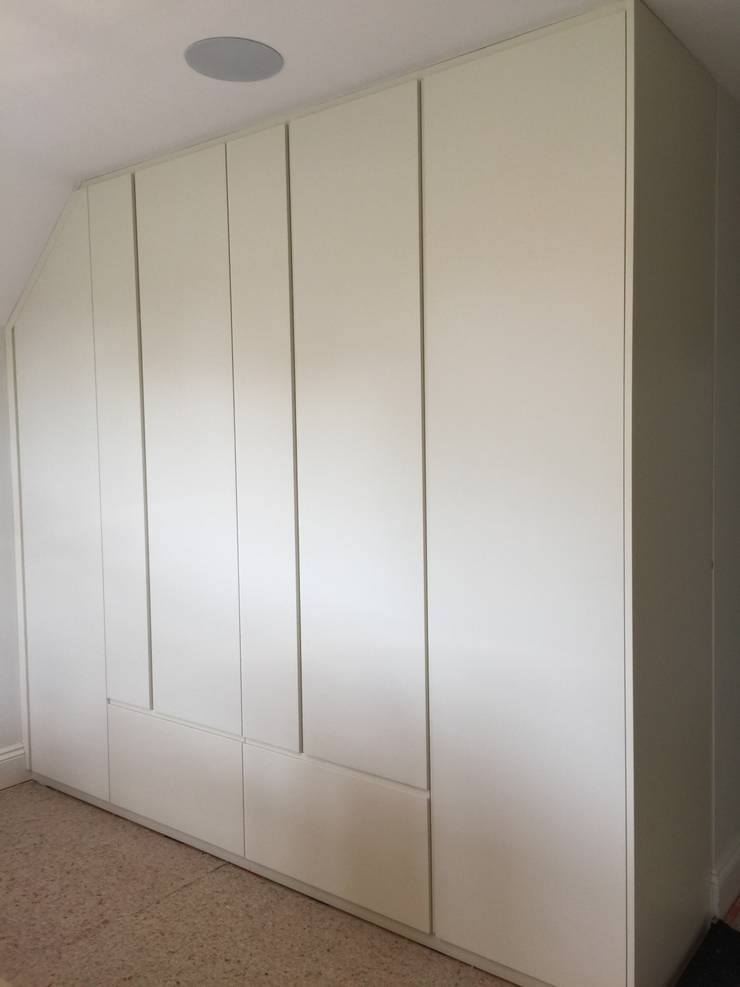 Oyster white hinged door wardrobes with handleless doors and drawers by ...