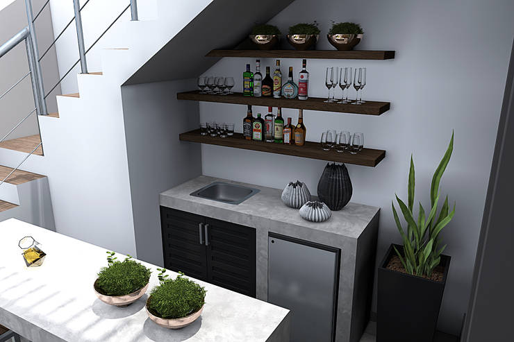 15 mini bares perfectos para aprovechar el espacio bajo la escalera