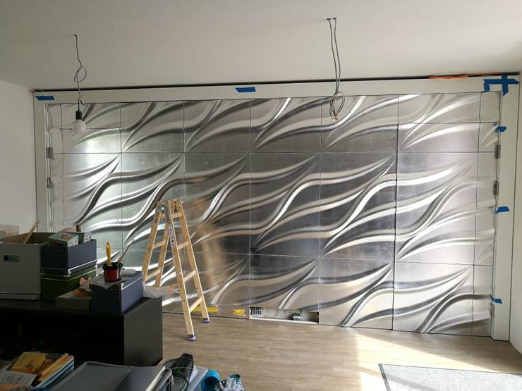 3D Wandpaneele aus Gips belegt mit Blattmetall von Loft Design System ...