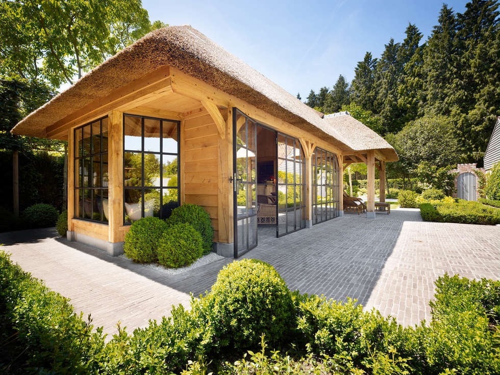 Foto’s van een terras: eikenhouten bijgebouw | homify Foto’s van een terras: eikenhouten bijgebouw | homify