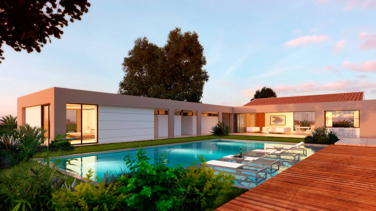 Fotos de jardines de estilo moderno : casa la morada hv | homify