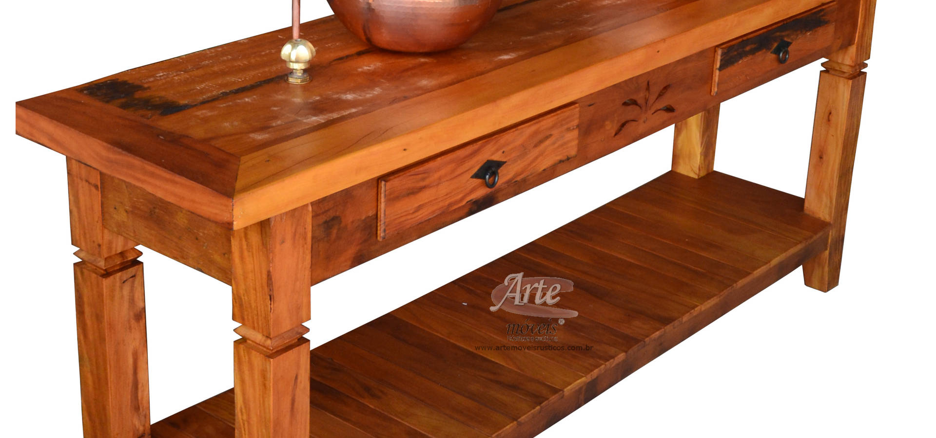 Mesas de Centro Rústica em madeira de demolição (peroba rosa) por Arte ...