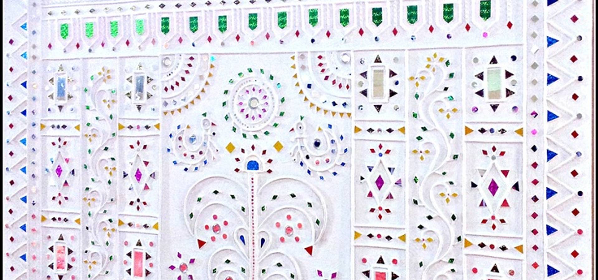 mud mirror work Mud And Mirror Wall Art, Lippan Work Wall Art, Mud Work ...