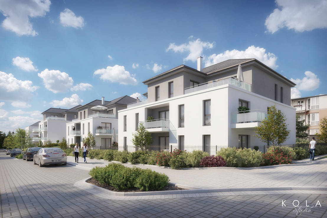 Architectural visualizations of low-rise multi-family buildings ...