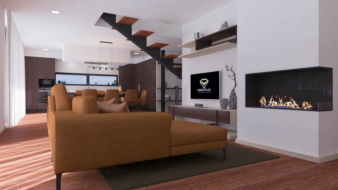 Projeto Decoração 3D Sala Open Space | homify