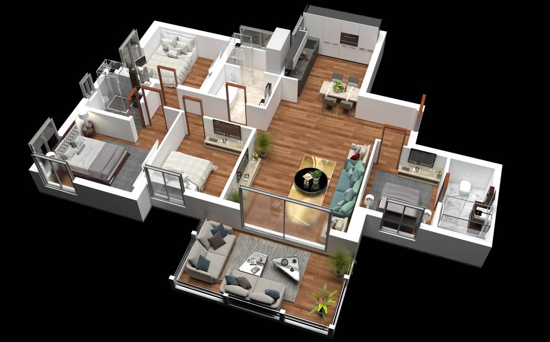 Pianta 3D per nuovi appartamenti | homify