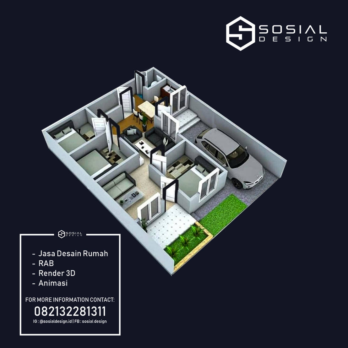 Desain Denah 3D Bojonegoro | homify