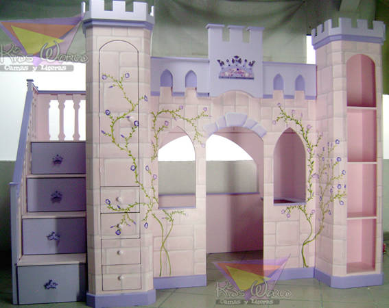 Distinguido castillo para niñas de kids wolrd- recamaras literas y ...