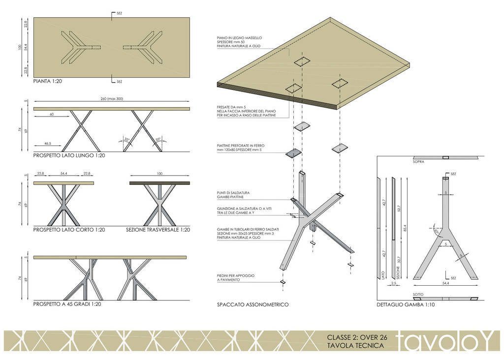 Tavola costruttiva a2 studio di architettura sala da pranzotavoli | homify
