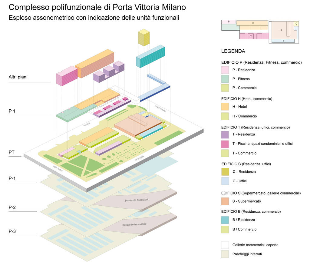 Esploso assonometria delle funzioni di studio di architettura fabio ...