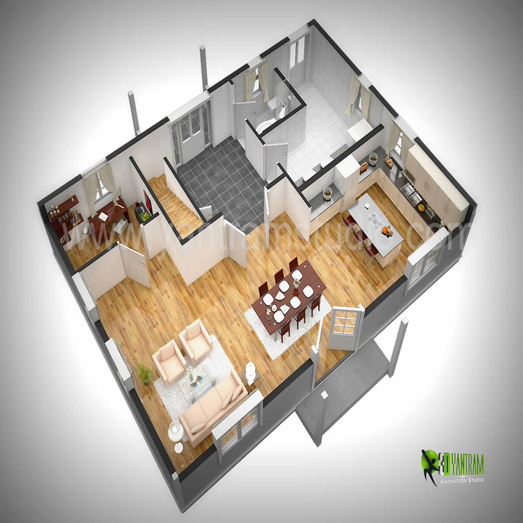 3d floor plan rendering | homify