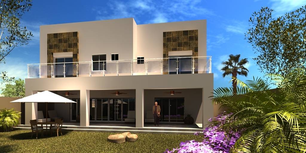 Visualización en 3d fachada posterior | homify