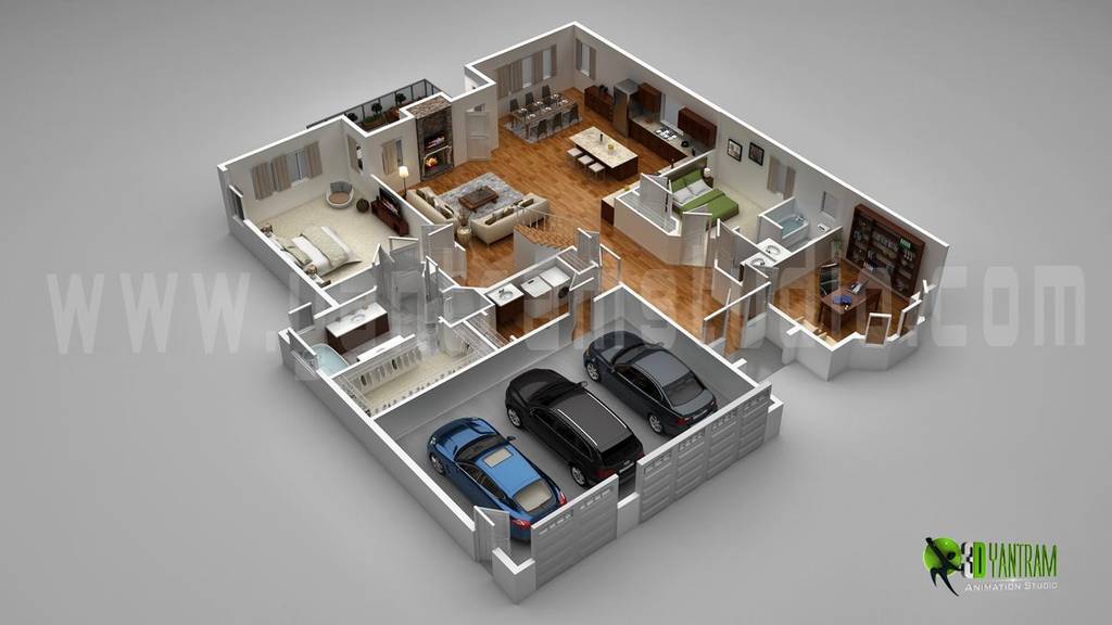 3d luxury floor plans design for residential home | homify