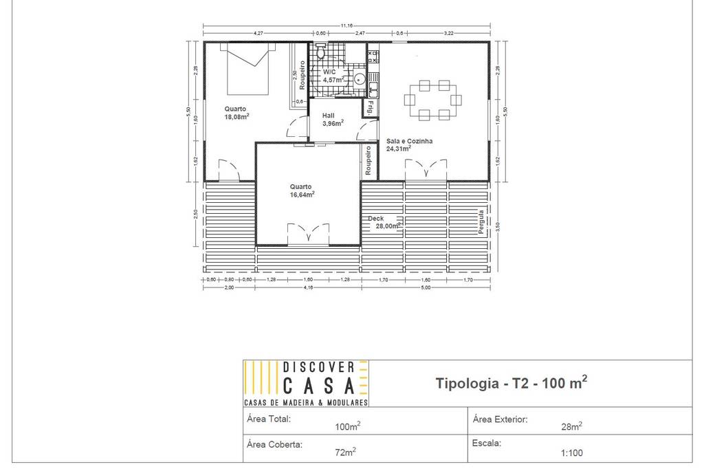 Modelo | t2 100m², discovercasa | casas de madeira & modulares | homify