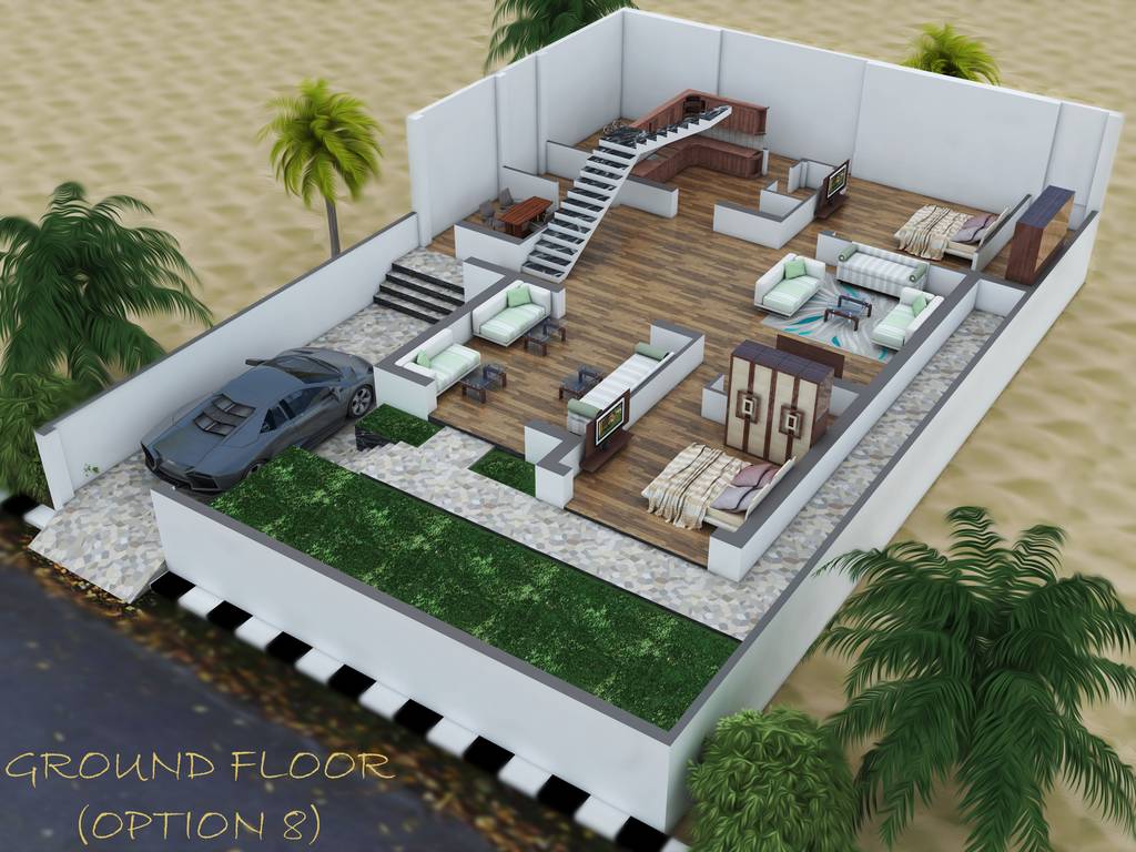 Ground floor plan 3d | homify