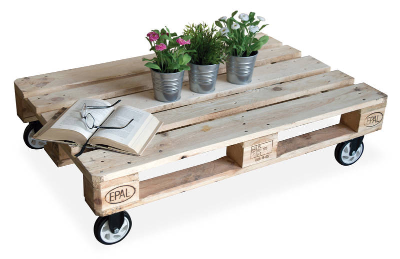 Mesa de centro palet con ruedas giratorias en pvc negro | homify