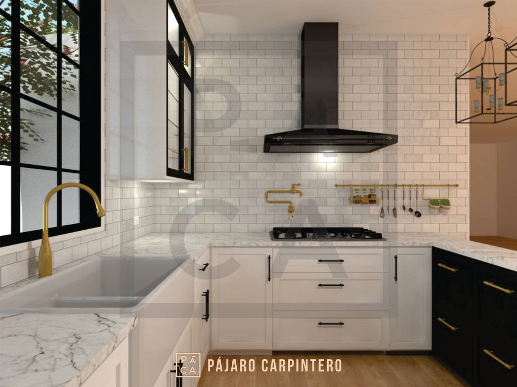 Cocina clásica black&white, pájaro carpintero | homify