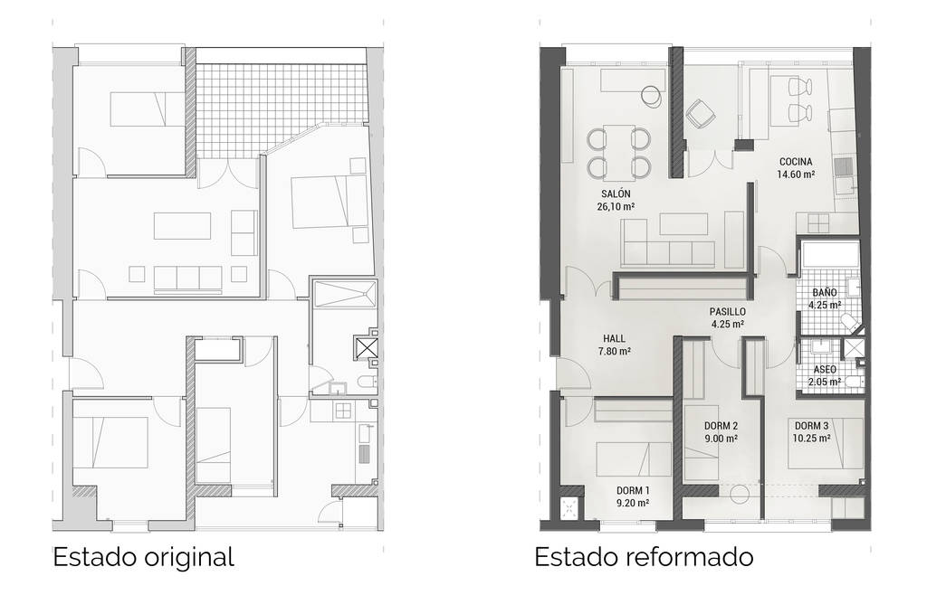 Planos de reforma integral de vivienda en palencia | homify