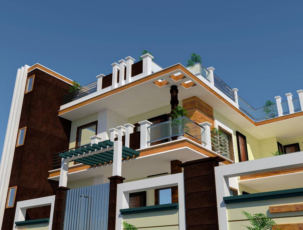 Corner view of front elevation | homify