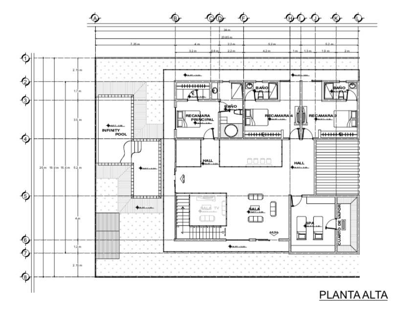 Plano arquitectónica planta alta | homify