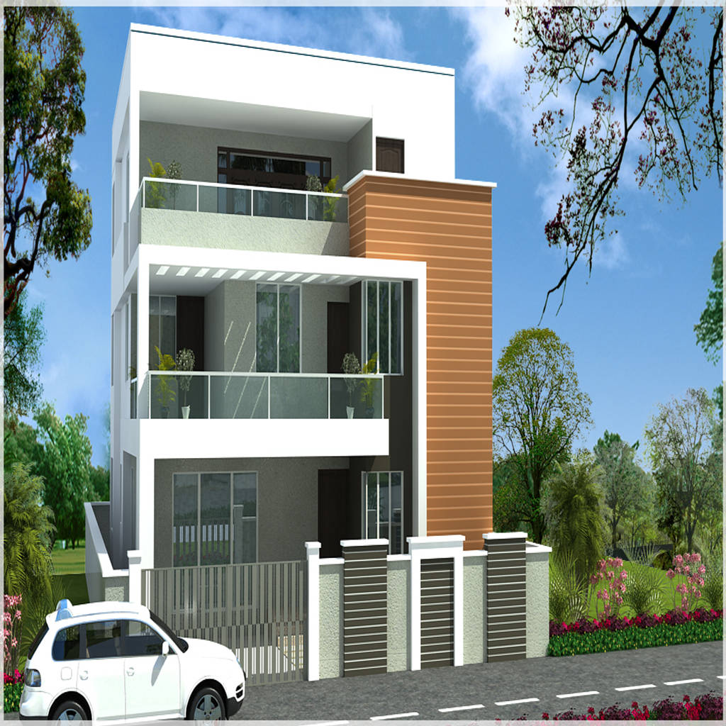 Modern triplex house plan | homify