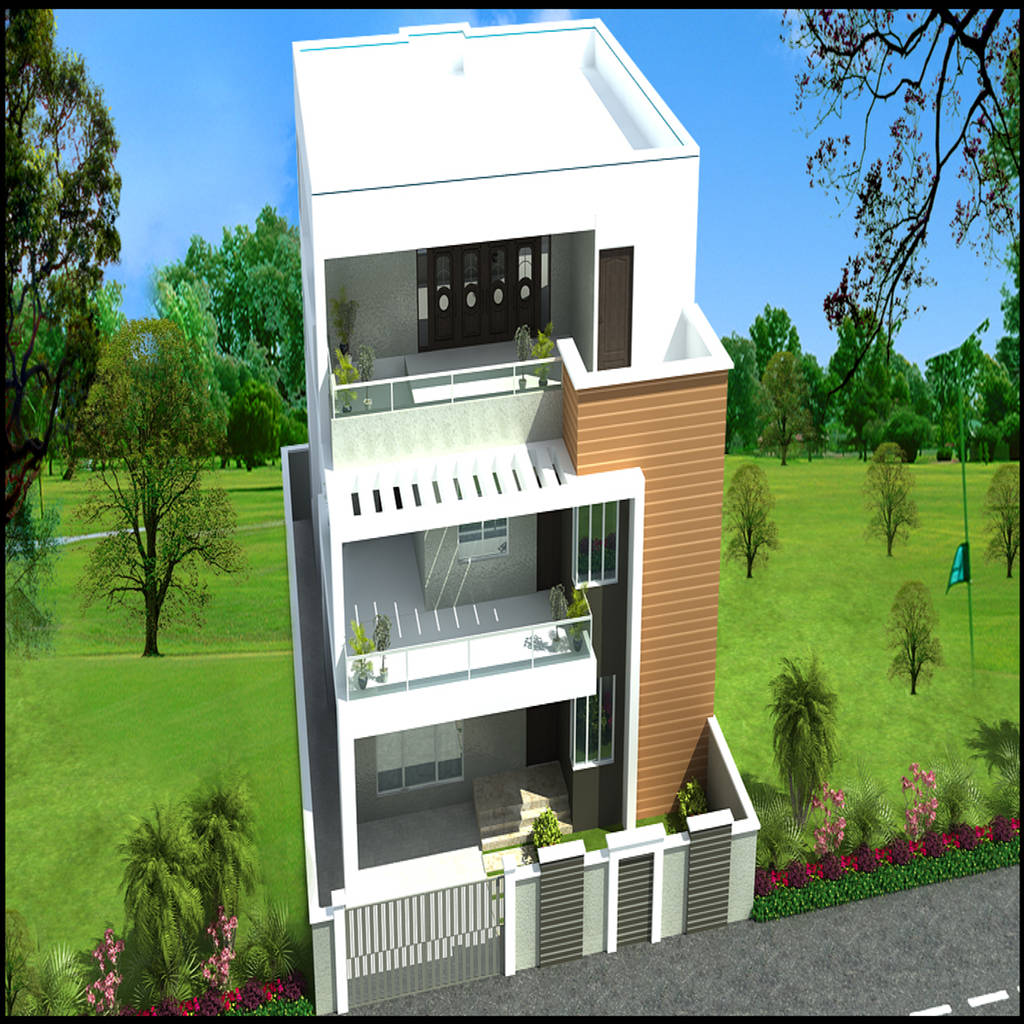 Modern triplex house plan | homify
